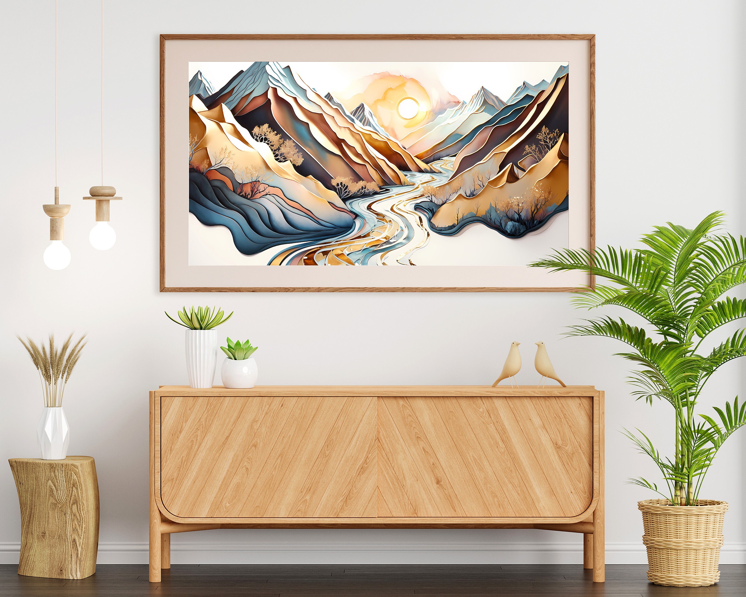 Printable Poster Sunset Mountain Landscape Printable Wall Art 8K Home ...