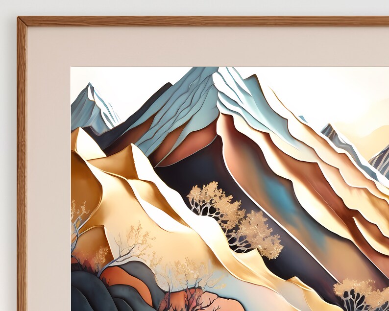 Printable Poster Sunset Mountain Landscape Printable Wall Art 8K Home ...