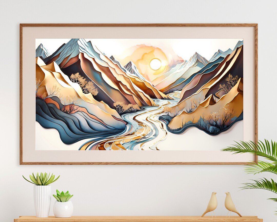 Printable Poster Sunset Mountain Landscape Printable Wall Art 8K Home ...