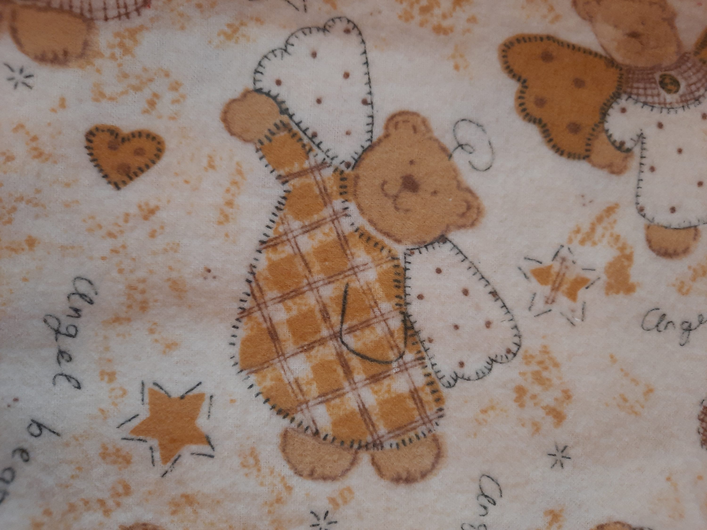 Angel Bear Flannel Fabric - Etsy