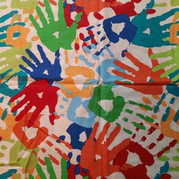 Handprint Fabric - Etsy
