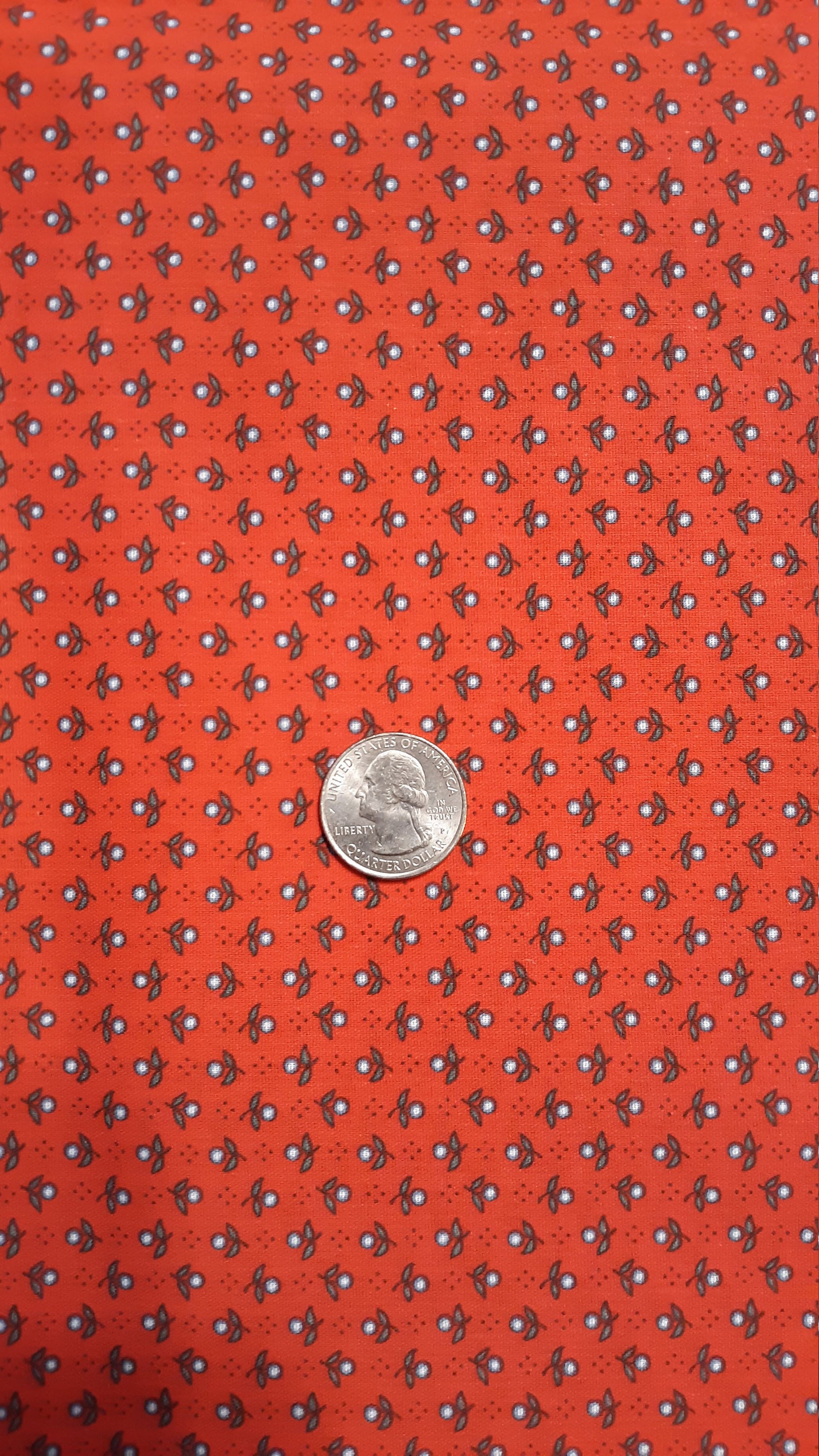 Red Quilting Fabric With Tiny Red Flowers - Etsy