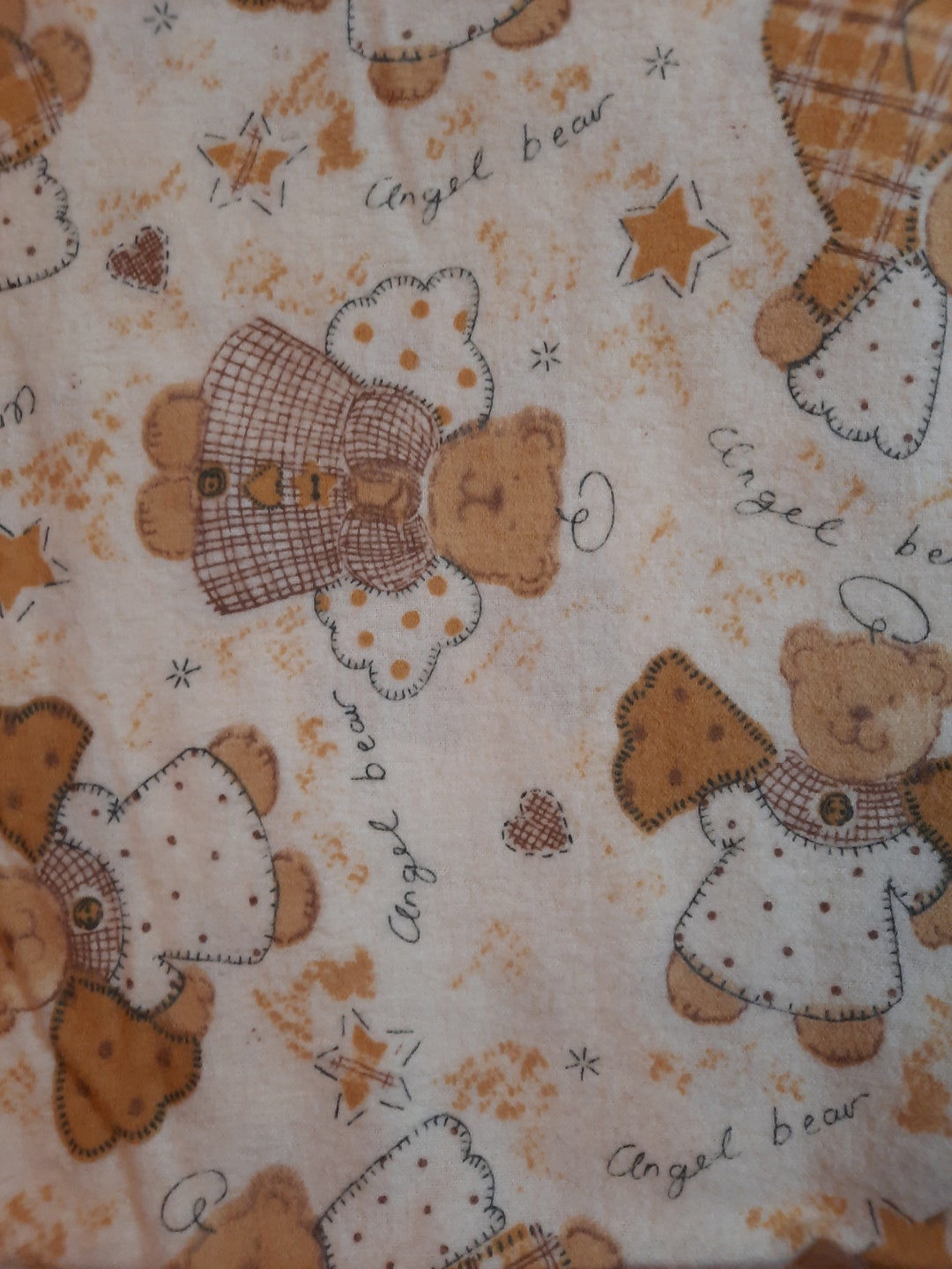Angel Bear Flannel Fabric - Etsy