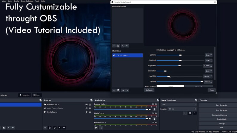 Webcam Overlay Twitch Circular | Facecam Frame | Camera Border | Obs ...