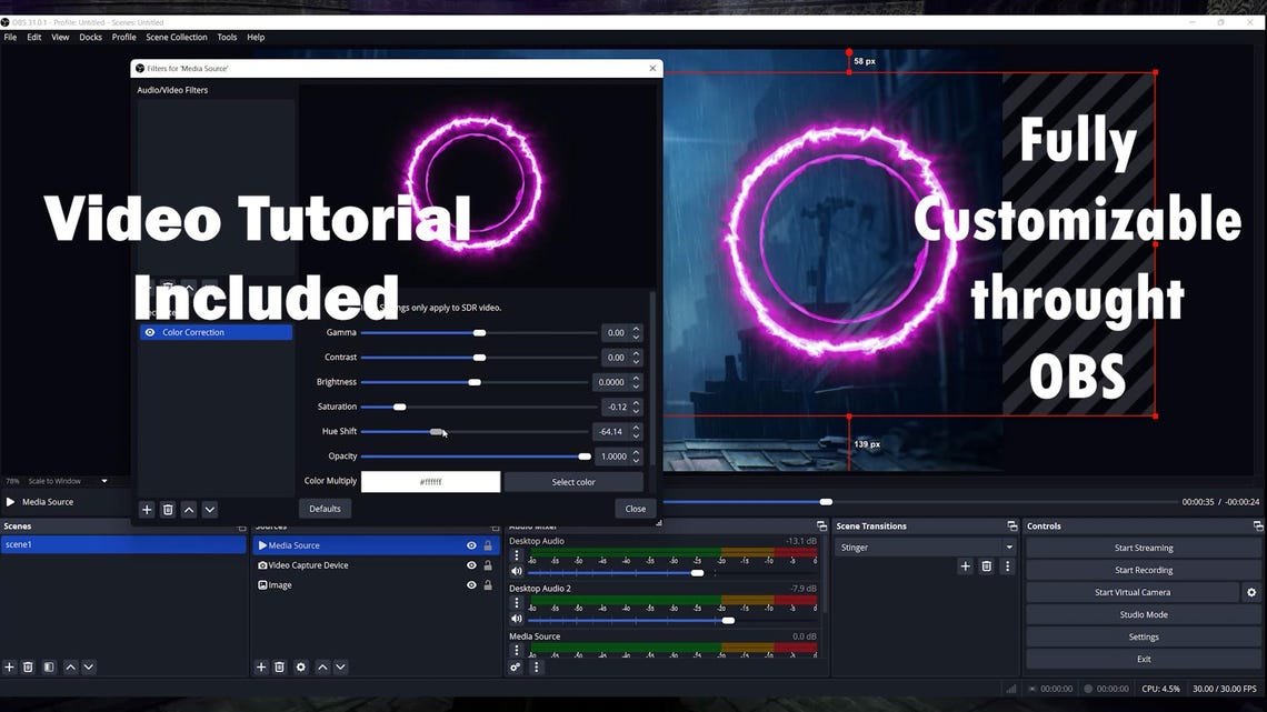 Webcam Overlay Twitch Circular | Facecam Frame | Camera Border | Obs ...