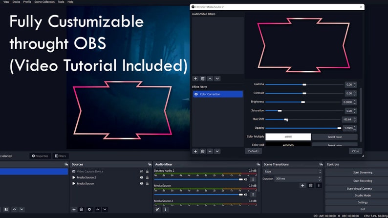 Webcam Overlay Twitch | Obs | Streamlabs | Animated Facecam Frame ...