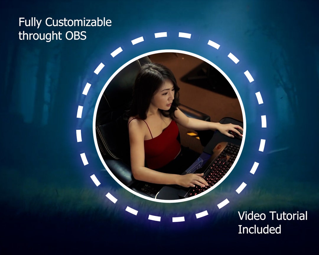 Webcam Overlay Twitch Circular | Facecam Frame | Camera Border | Obs ...