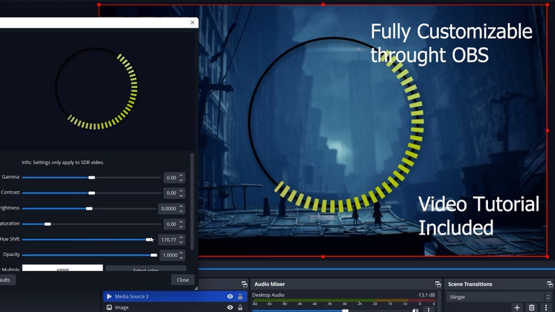 Webcam Overlay Twitch Circular | Facecam Frame | Camera Border | Obs ...