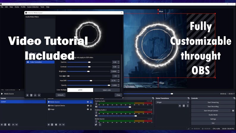 Webcam Overlay Twitch Circular | Facecam Frame | Camera Border | Obs ...