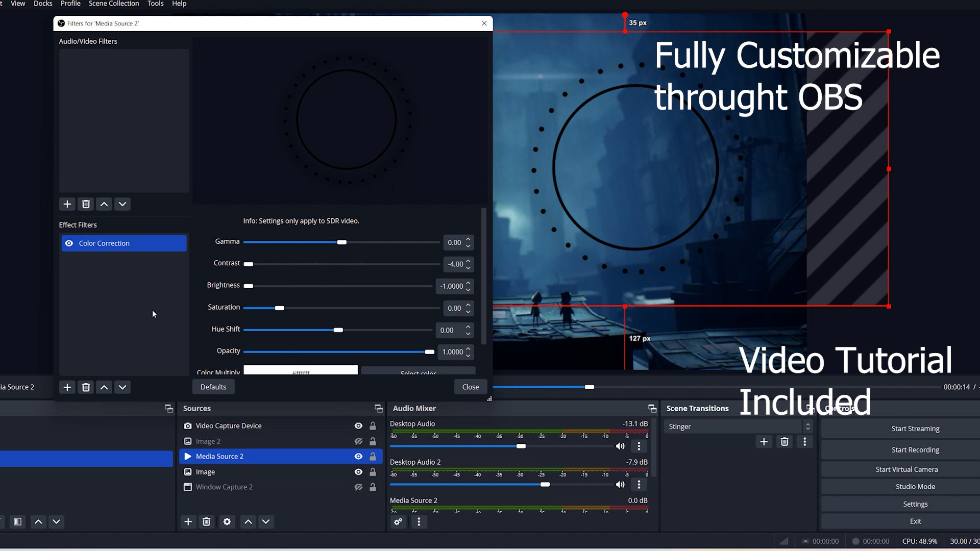 Webcam Overlay Twitch Circular | Facecam Frame | Camera Border | Obs ...