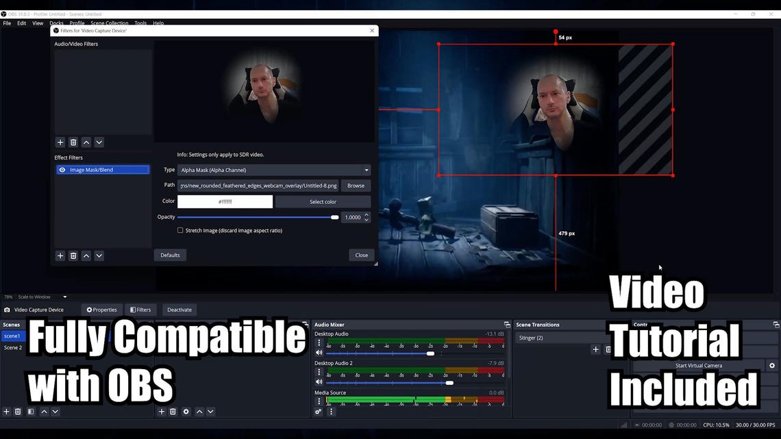 Webcam Overlay Twitch | Obs | Circle Soft Blend in Edges - Etsy