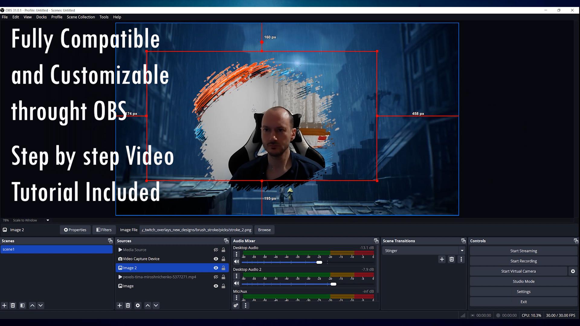 Webcam Overlay Twitch | Obs | Streamlabs | Facecam Frame | Custom Shape ...