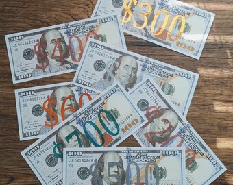 500USD 1k Placeholder Cash Slip Fake Money for Budgeting - Etsy
