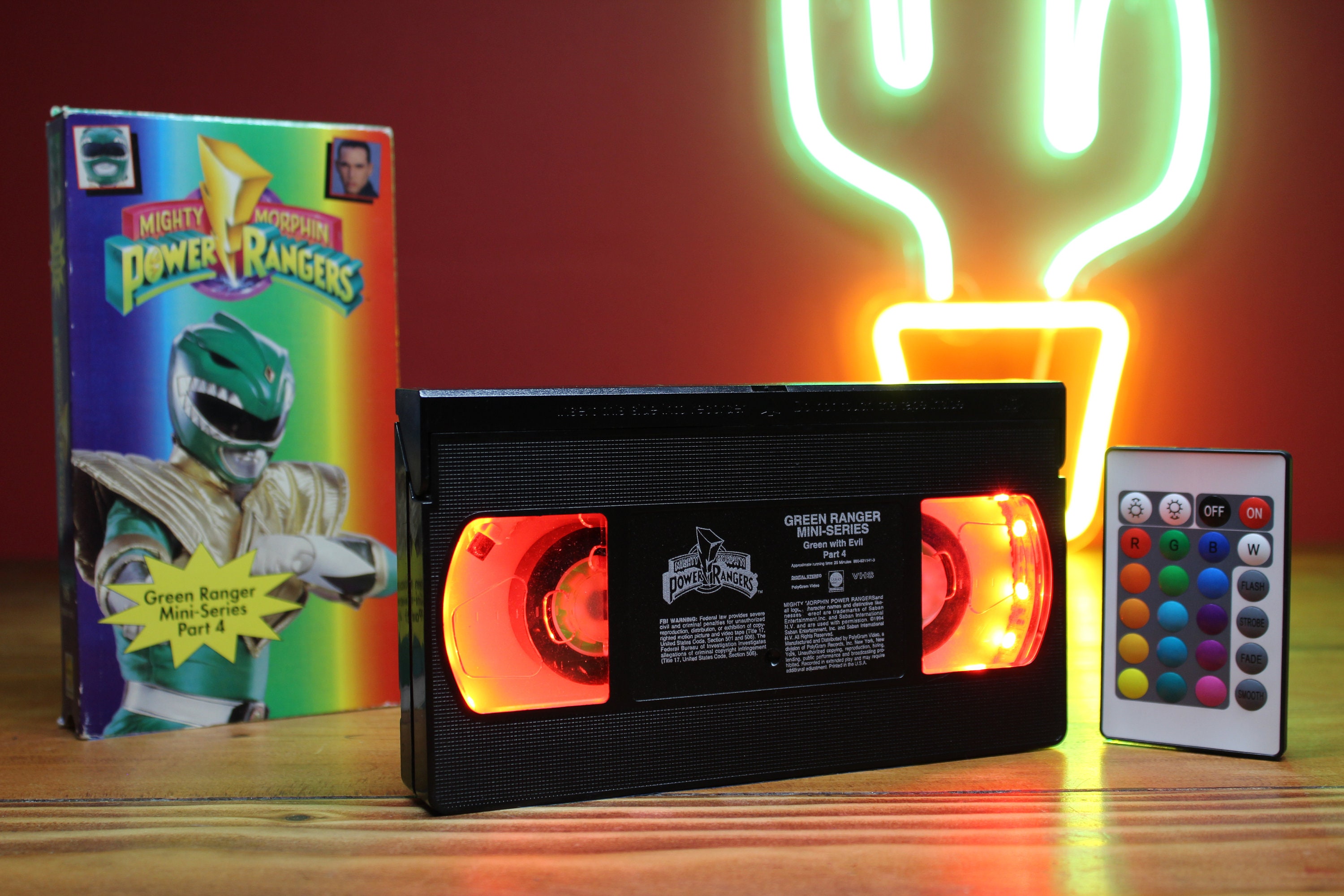 VHS Lamp Mighty Morphin Power Rangers Green Ranger Mini | Etsy