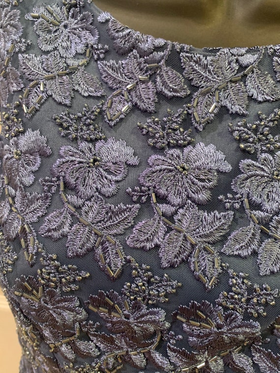 Vintage JS Collections Blue Beaded Top Size 10 Blue - Gem