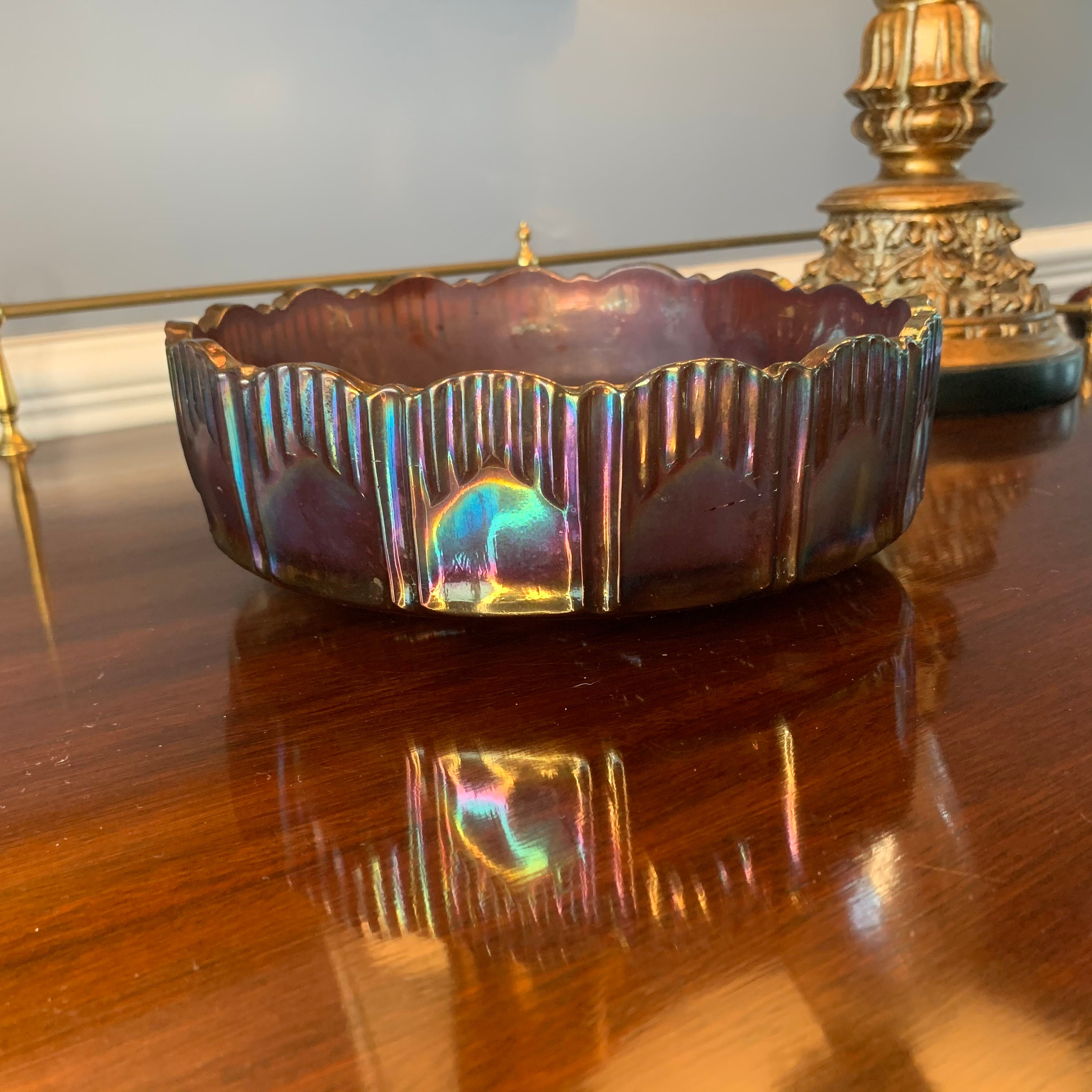 RARE Antique flora Floating Bowl by Sowerby Carnival Glass Pattern 2565 ...