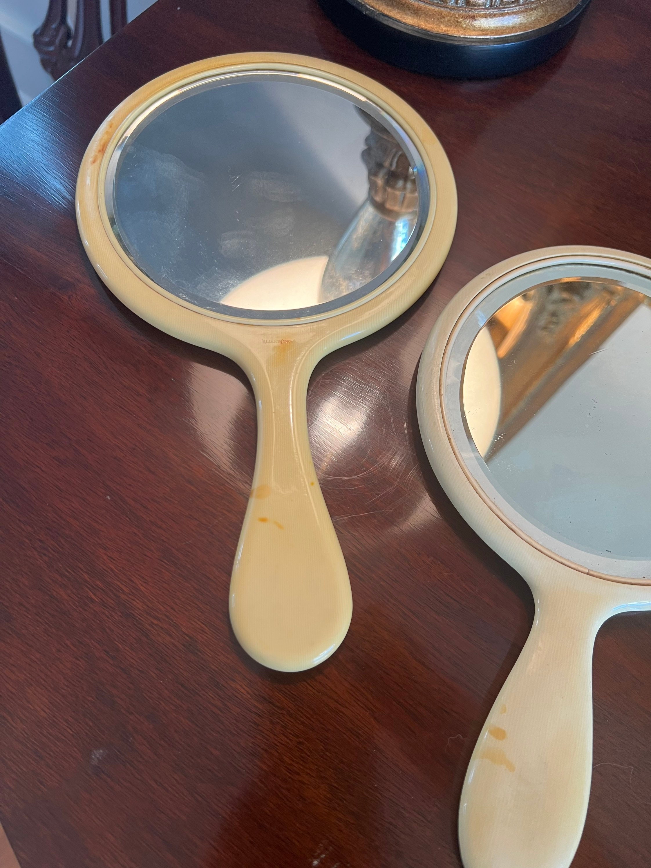 Vintage Set of 3 Handheld Bakelite Mirrors 3 Sizes Beveled - Etsy