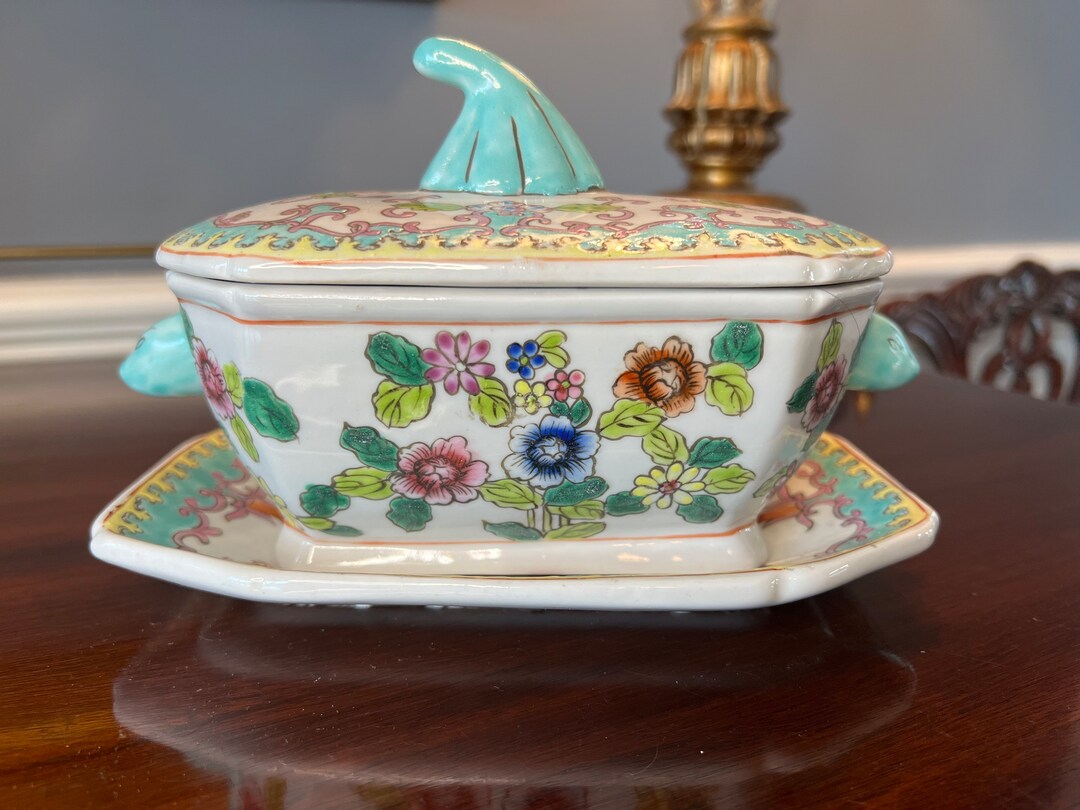 Chinese Tureen With Under Plate - Vintage Made in China Hand Painted ...