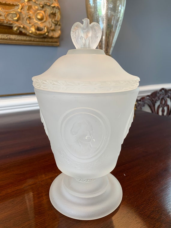 Fenton 1976 Bicentennial Commemorative Frosted Lidded Compote - Etsy