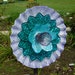 Purple/teal/turquoise Glass Flower, Yard Art, Glass Flowers, Outdoor ...