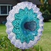 Purple/teal/turquoise Glass Flower, Yard Art, Glass Flowers, Outdoor ...