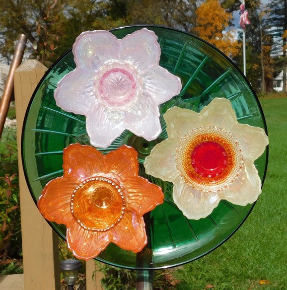 Glass Plate Yard Ornament Craft