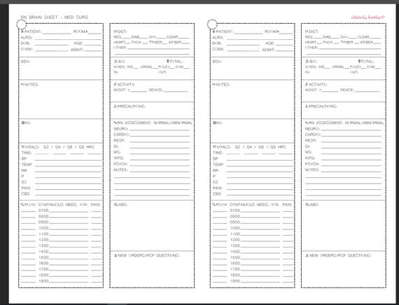 RN Brain Sheet | Etsy
