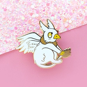 Baby Griffin Enamel Pin | Magical Creature | White Griffon ...
