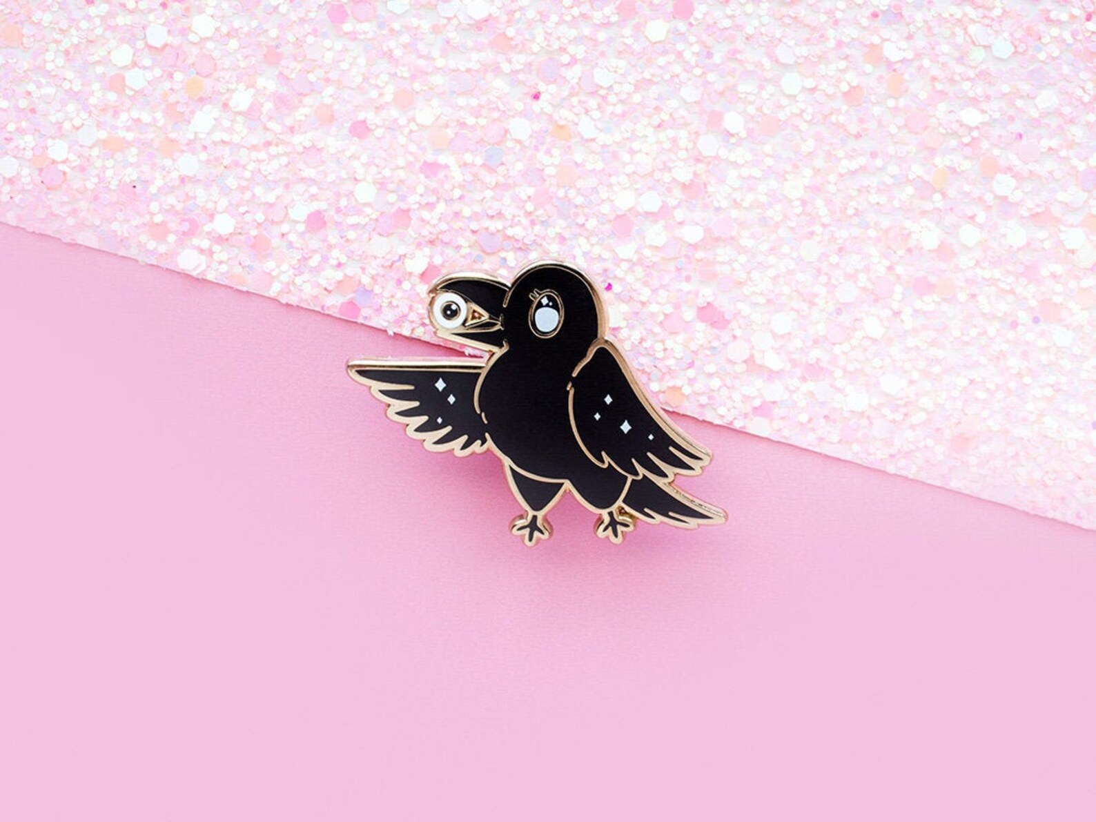Black Crow Enamel Pin | Witch's Familiar Pin | Black Raven Enamel Pin ...