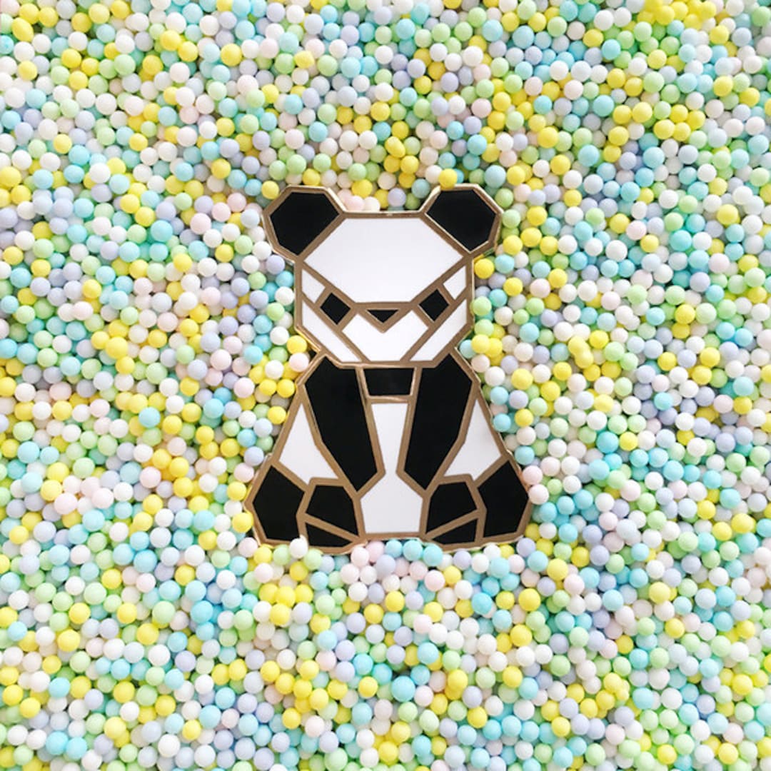 Origami Panda Paper Enamel Trading Pin | Kawaii Animal Lapel Pin, Cute ...