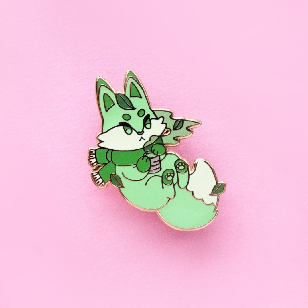Matcha Fox Enamel Pin | Matcha, Green Tea Themed Fox Animal Lapel Pin ...