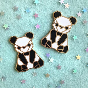 Origami Panda Paper Enamel Trading Pin | Kawaii Animal Lapel Pin, Cute ...