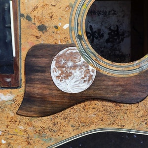 Handmade Walnut Acoustic Guitar Pickguard: Moon Design - Etsy