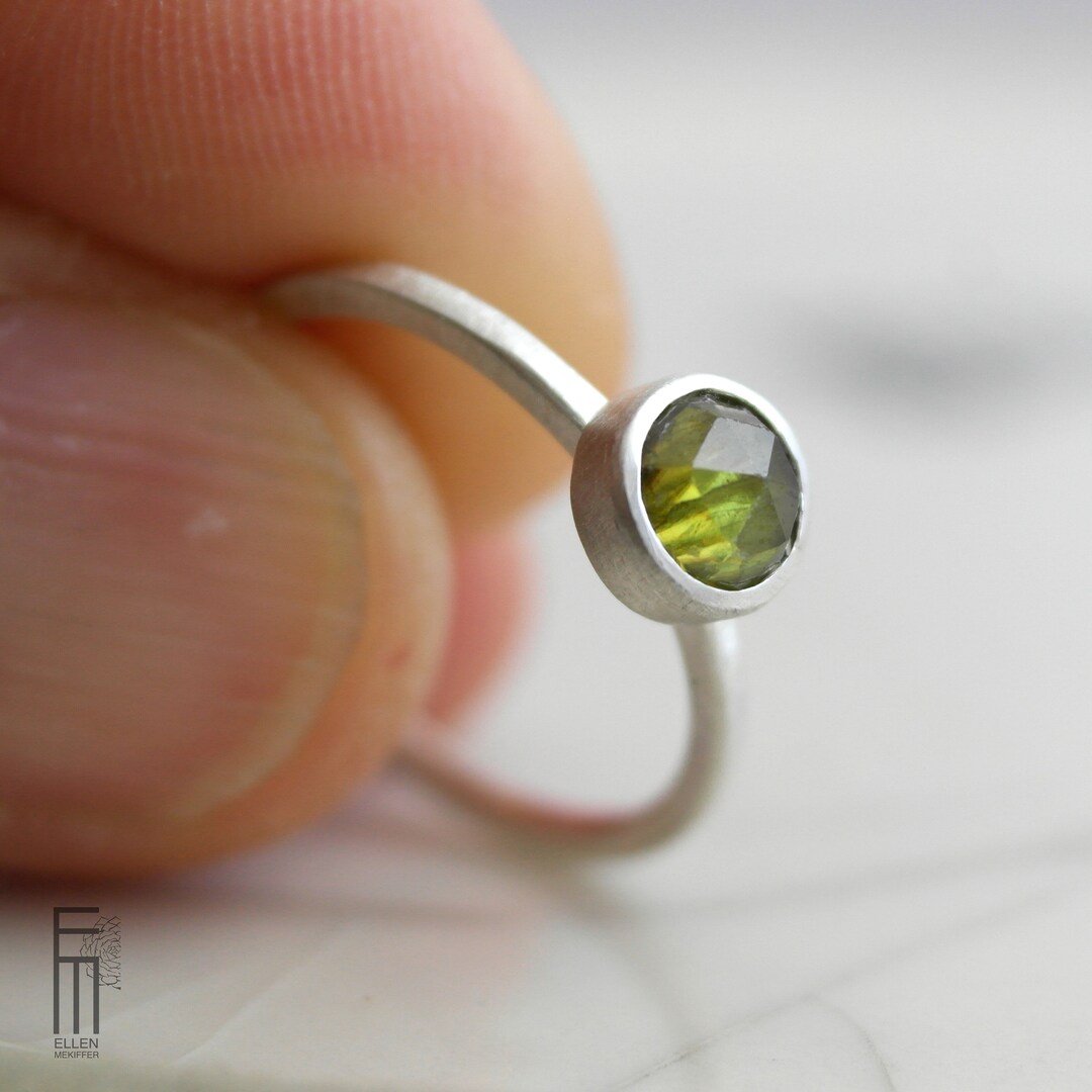 Sphene Ring Sterling Silver, Simple Ring With Natural Titanite Stone ...