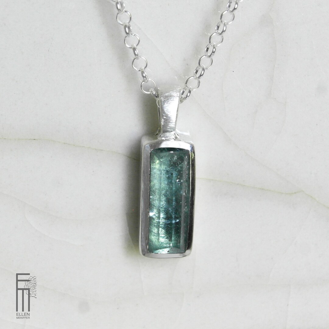 Light Blue Tourmaline Pendant in Silver, Elegant Pendant With Natural ...