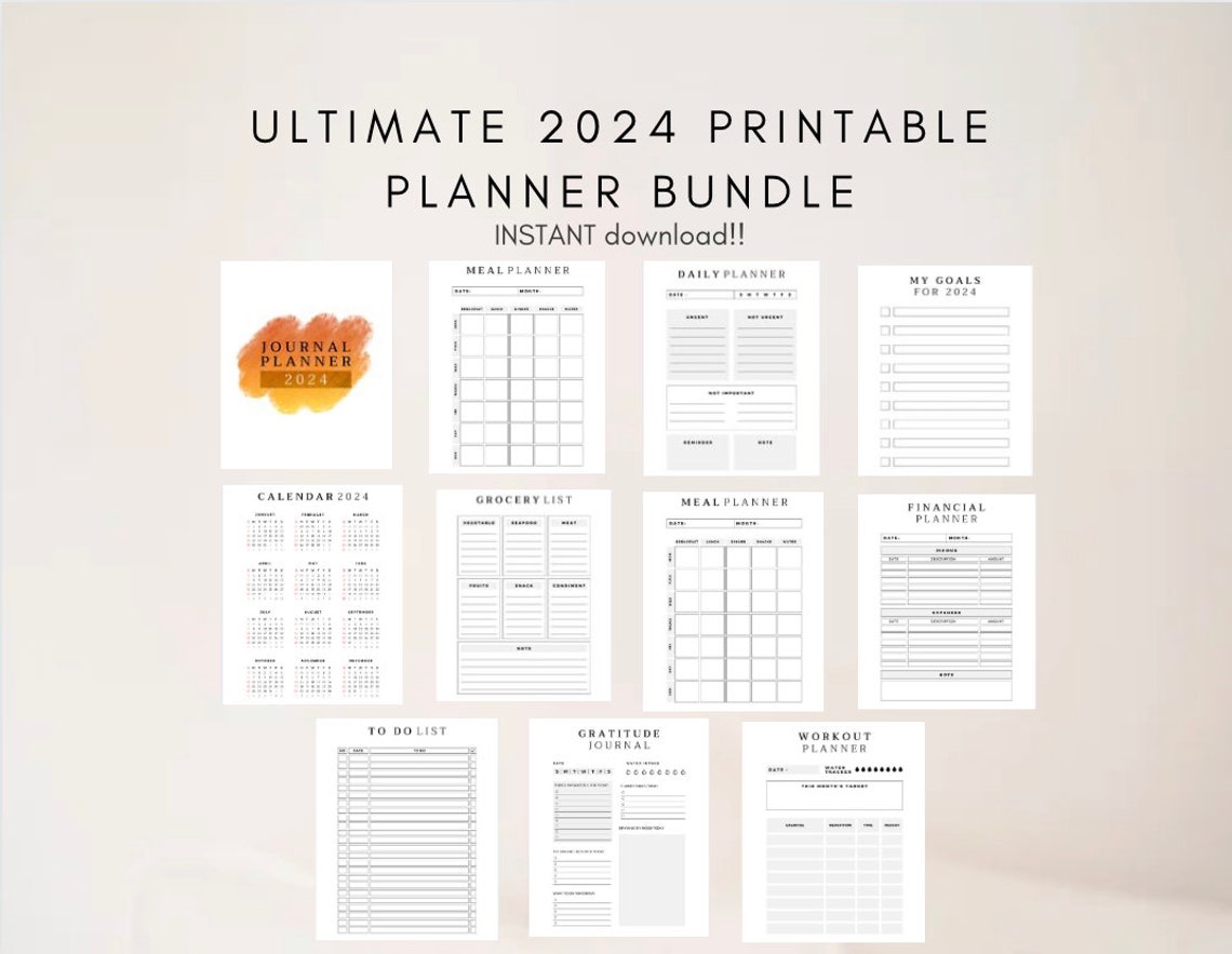 2024 Planner, DATED 2024 Printable Planner, Daily, Weekly, Monthly ...