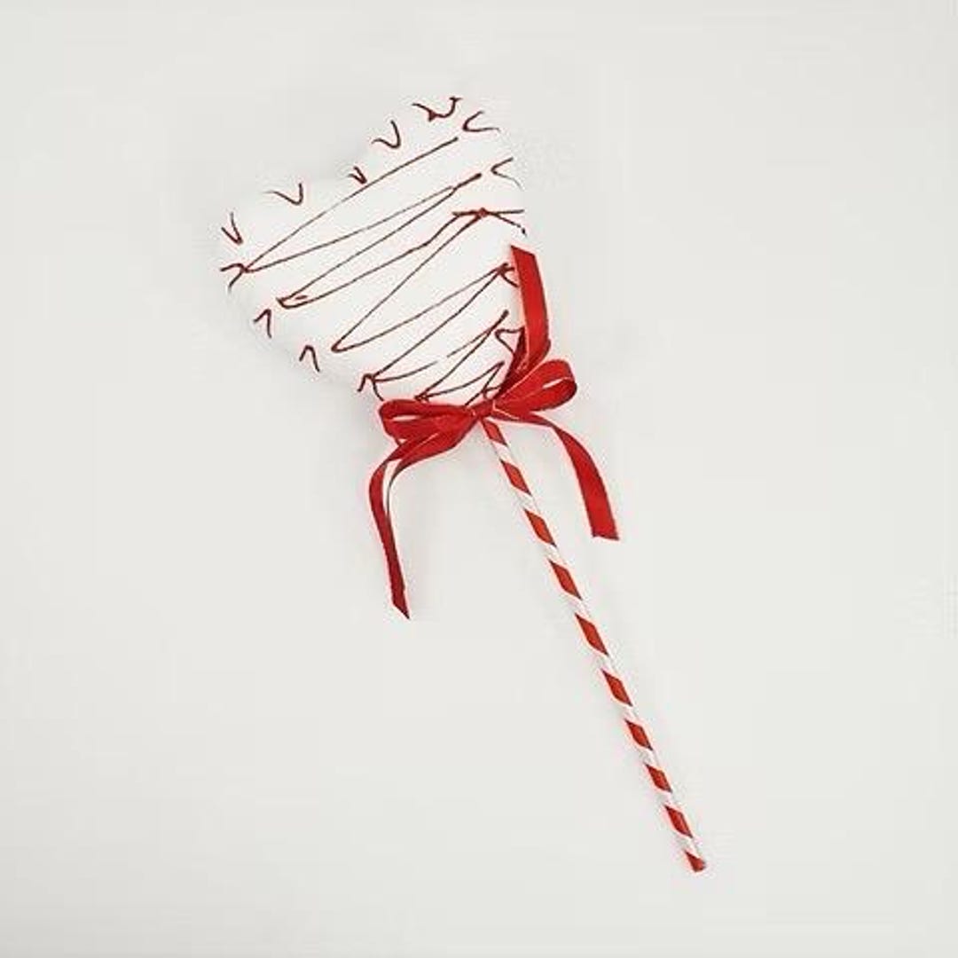 Heart Pick With Bow; Valentine Attachment, White and Red Heart - Etsy