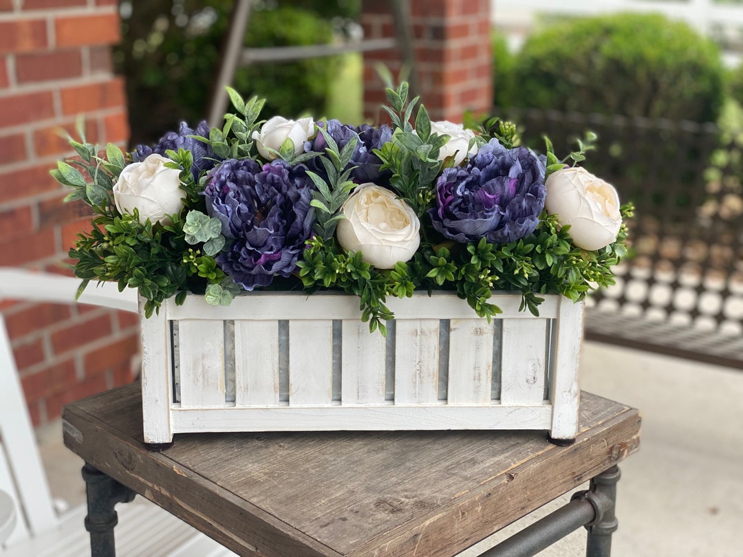 Window Box Arrangement, Silk Flower Window Box, Front Porch Spring ...