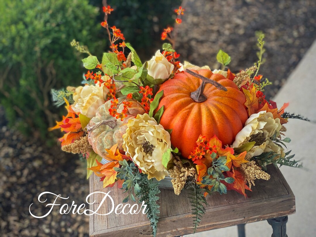 Farmhouse Pumpkin Centerpiece Table Arrangement for Fall - Etsy