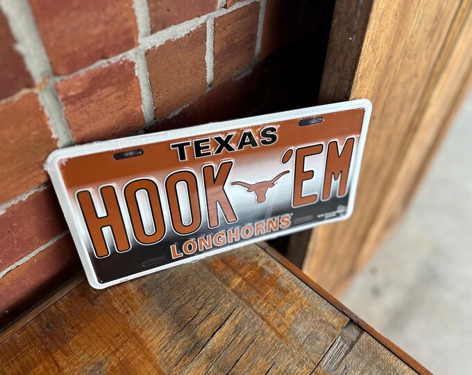 Hook 'em Horns License Plate, University of Texas - Etsy