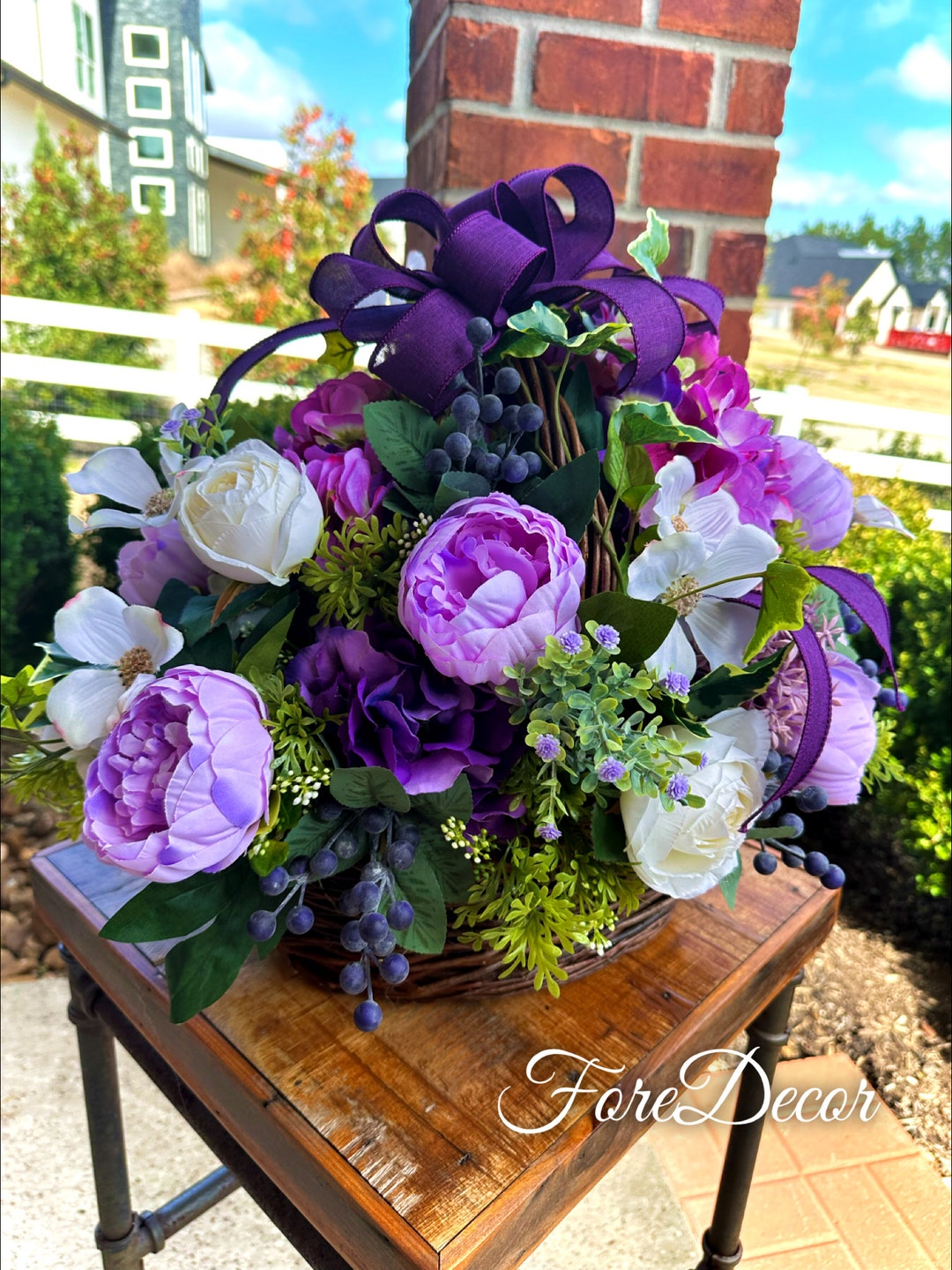 Floral Centerpiece, Sympathy Centerpiece, Lenten Centrpiece, Easter ...