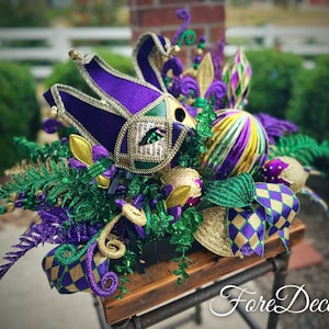 Mardi Gras Centerpiece , Mardi Gras Arrangement, New Orleans Mardi Gras ...