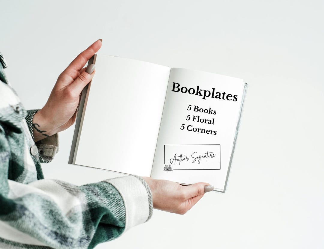 15 Bookplates, Floral Book Plate, Author Signature Label, Book Signing ...