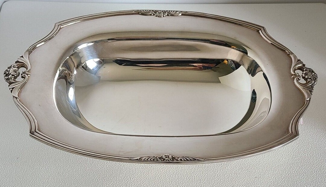 Vint ETERNALLY YOURS 1847 Roger Bros IS Silverplated Footed Oval ...