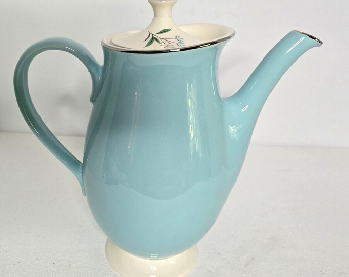 Vintage Taylor Smith Taylor Petal Lane Coffee Pot Teapot Turquoise ...