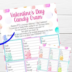 Valentine's Day Candy Gram, Printable Flyer, PTA PTO Event, Valentine's ...