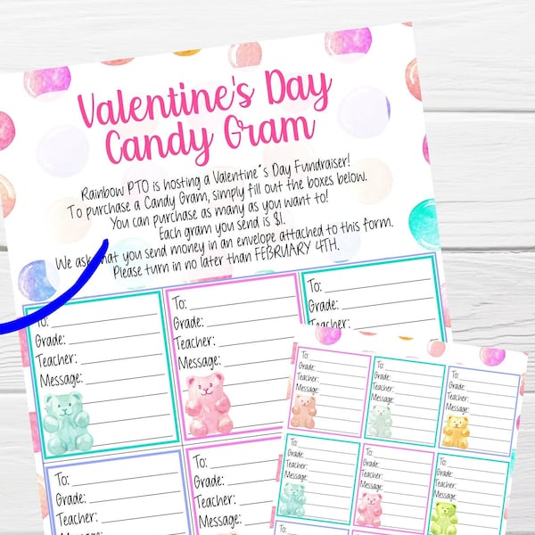 Candy Gram Template - Etsy