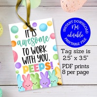 Printable Treats for My Favorite Peeps Easter Gift Tag, Instant ...
