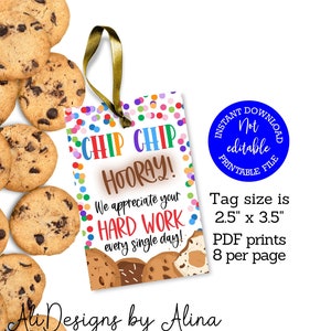 Tag for Cookies, Chip Chip Hooray We Appreciate Your Hard Work ...