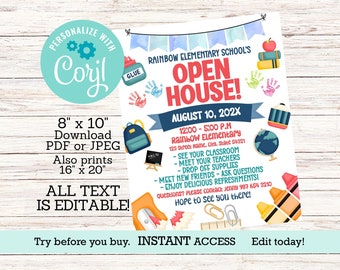 Meet the Teacher Back to School Flyer, School Open House - Etsy